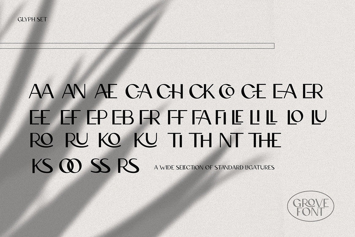 Grove Modern Ligature Sans Serif Bespoke Font Branding Font - Etsy
