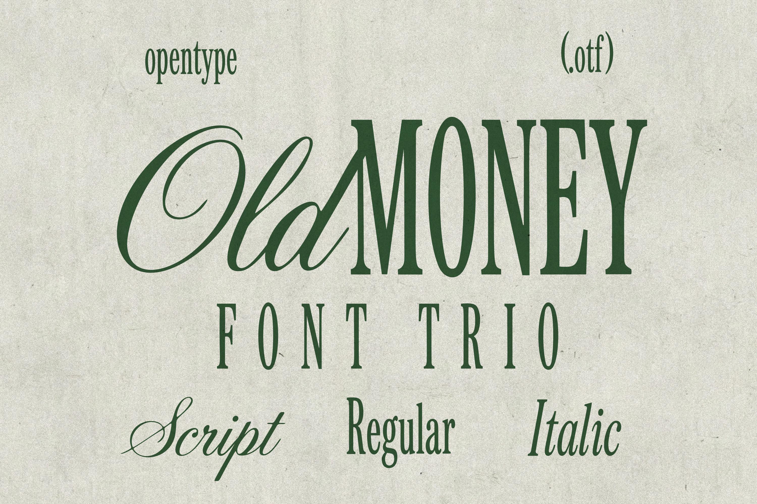 Old Money - Luxury Branding Font Trio - Elegant Modern Serif & Script ...