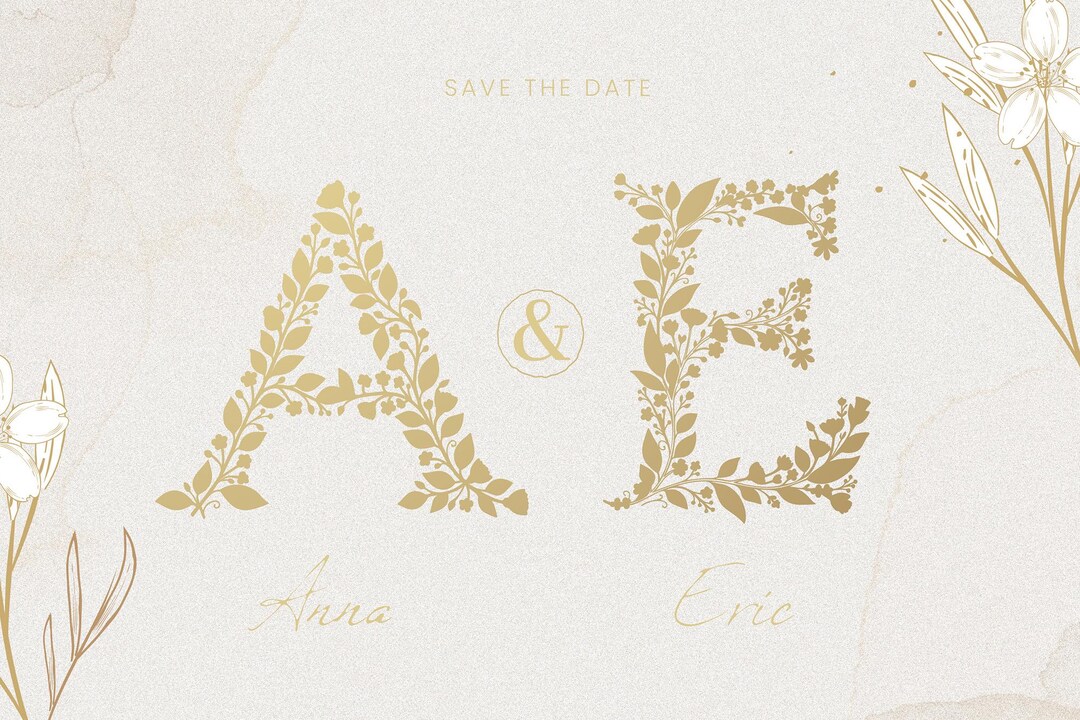 Eden - Foliage Wedding Font - Floral Leaf Letters Decorative Botanical ...