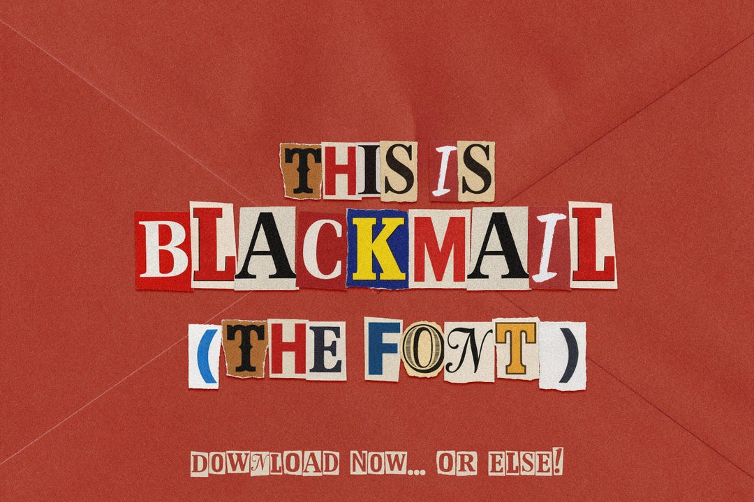 Blackmail — Ransom Style Paper Cutout Font Duo - Magazine Cutout Paper ...