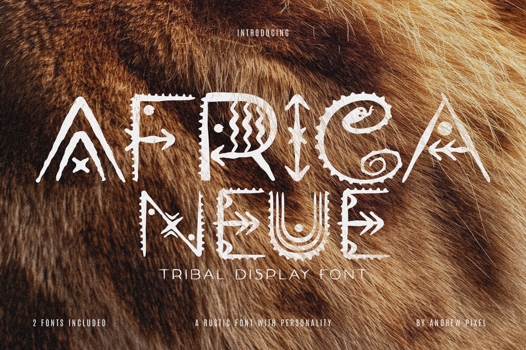 Africa Neue - Rustic Tribal Display Font | Native Font | Ethnic Font - Etsy