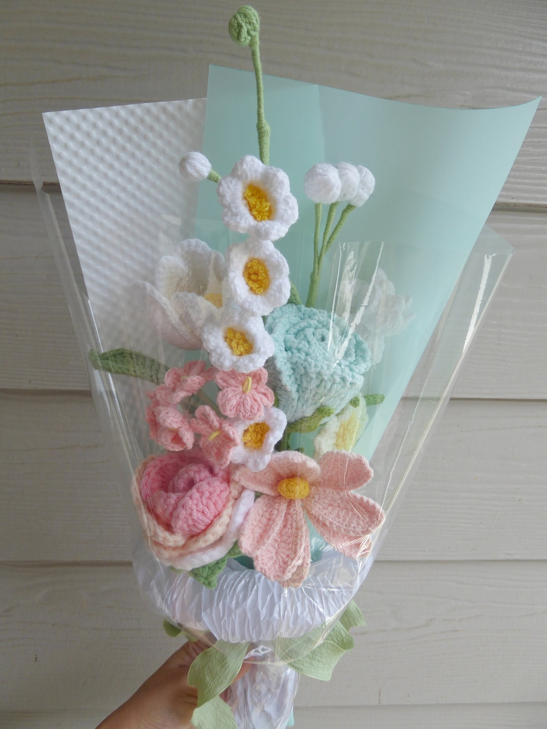 Crochet Flowers Bouquet Handmade,finished Product, Lily Valley,rose ...