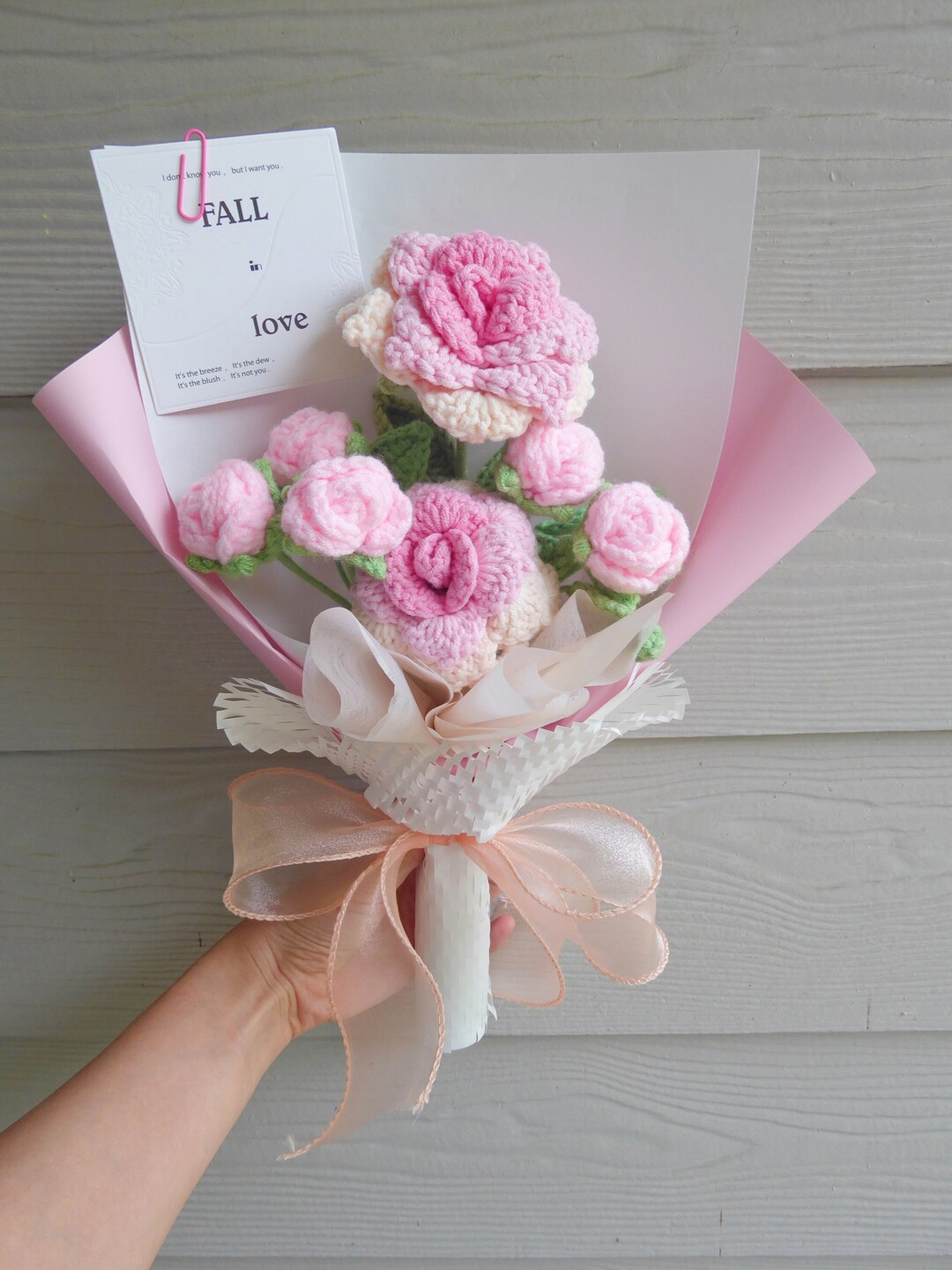 Crochet Flowers Bouquet Handmade, Finished Product, Rose,lily,tulip ...