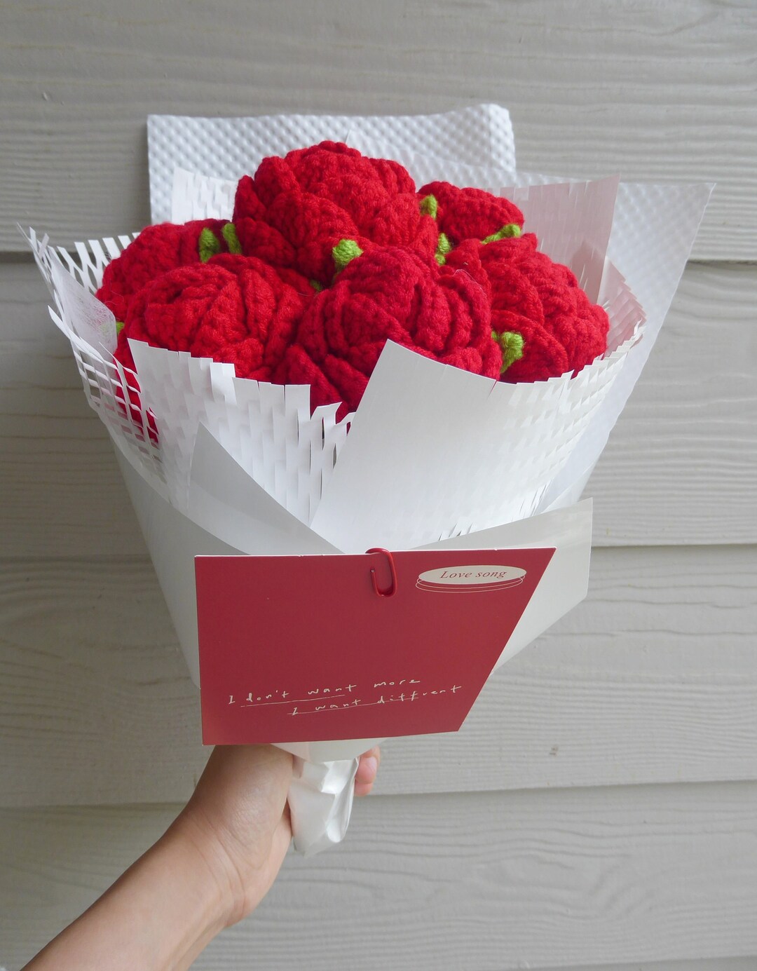 Crochet Flowers Bouquet Handmade, Finished Product,rose for Anniversary ...