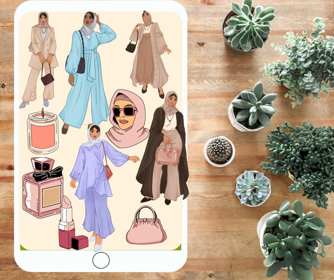 Classy Hijabi Stickers, Goodnote Stickers, Stickers for Ladies, Girl ...