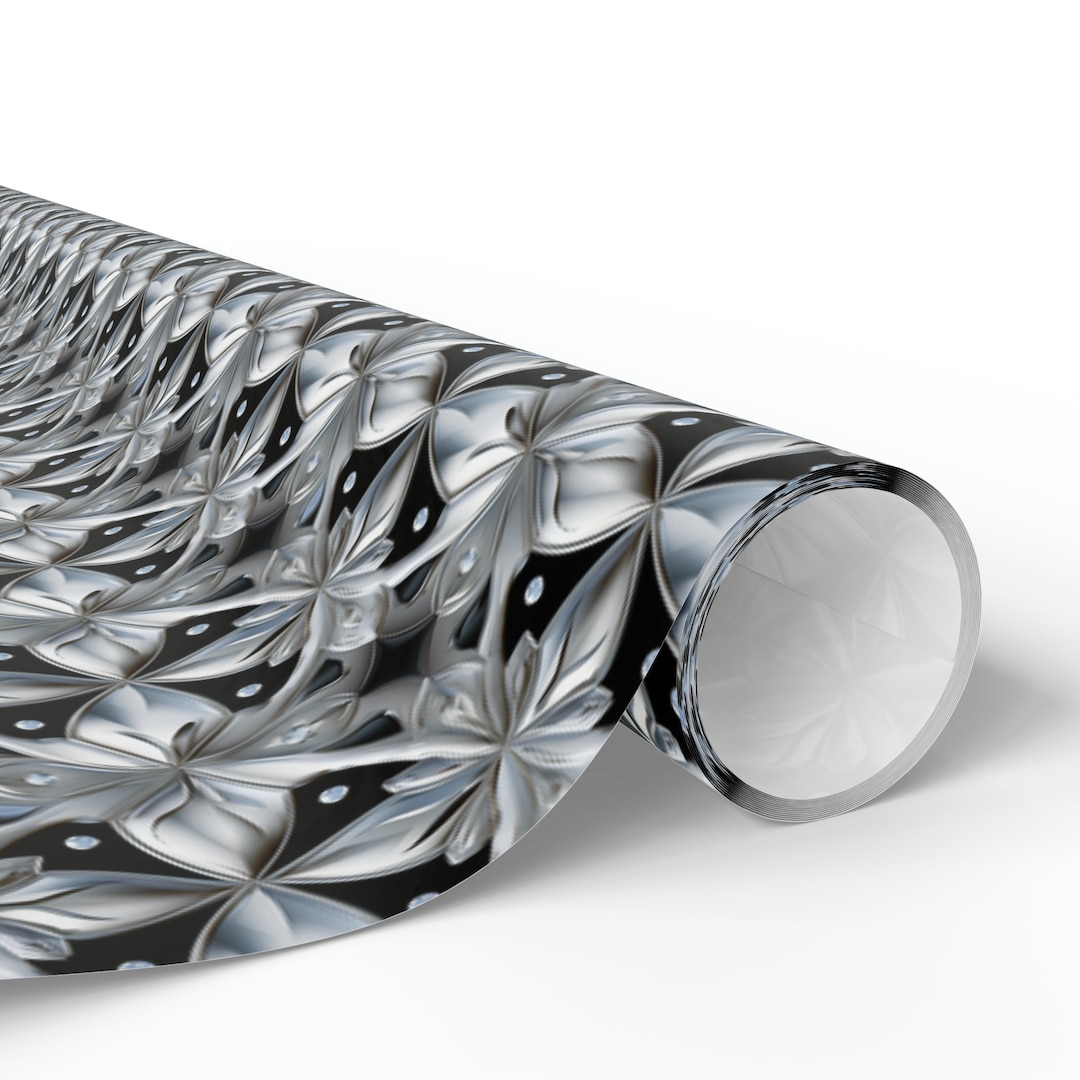 Festive Gift Wrap, Stamped Silver 1, Wrapping Paper, Christmas Present ...