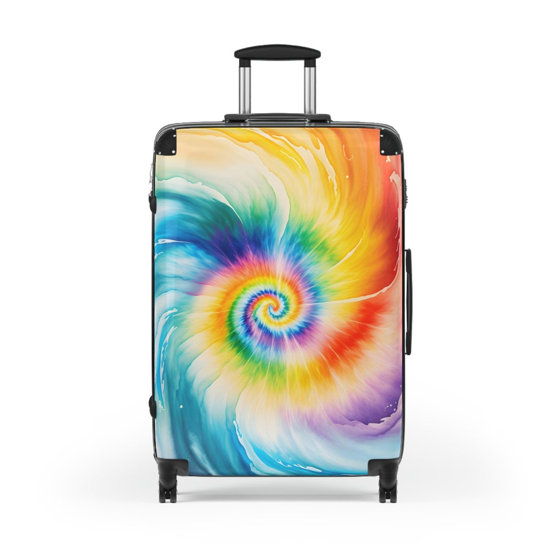 Suitcase, Tie Dye 8, Unique Colorful Luggage, Durable Travel Case ...