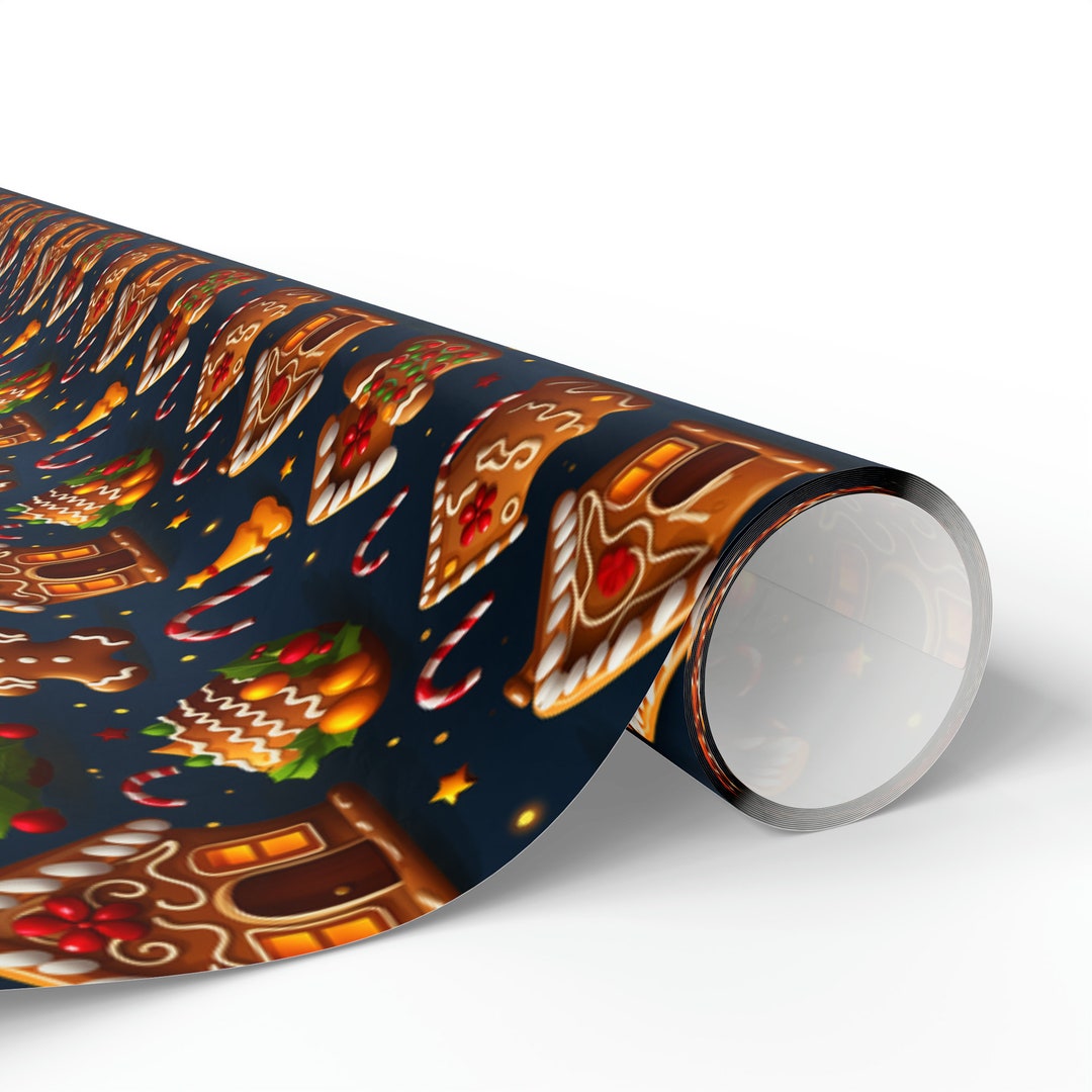 Festive Gift Wrap, Gingerbread Houses 1, Wrapping Paper, Christmas ...