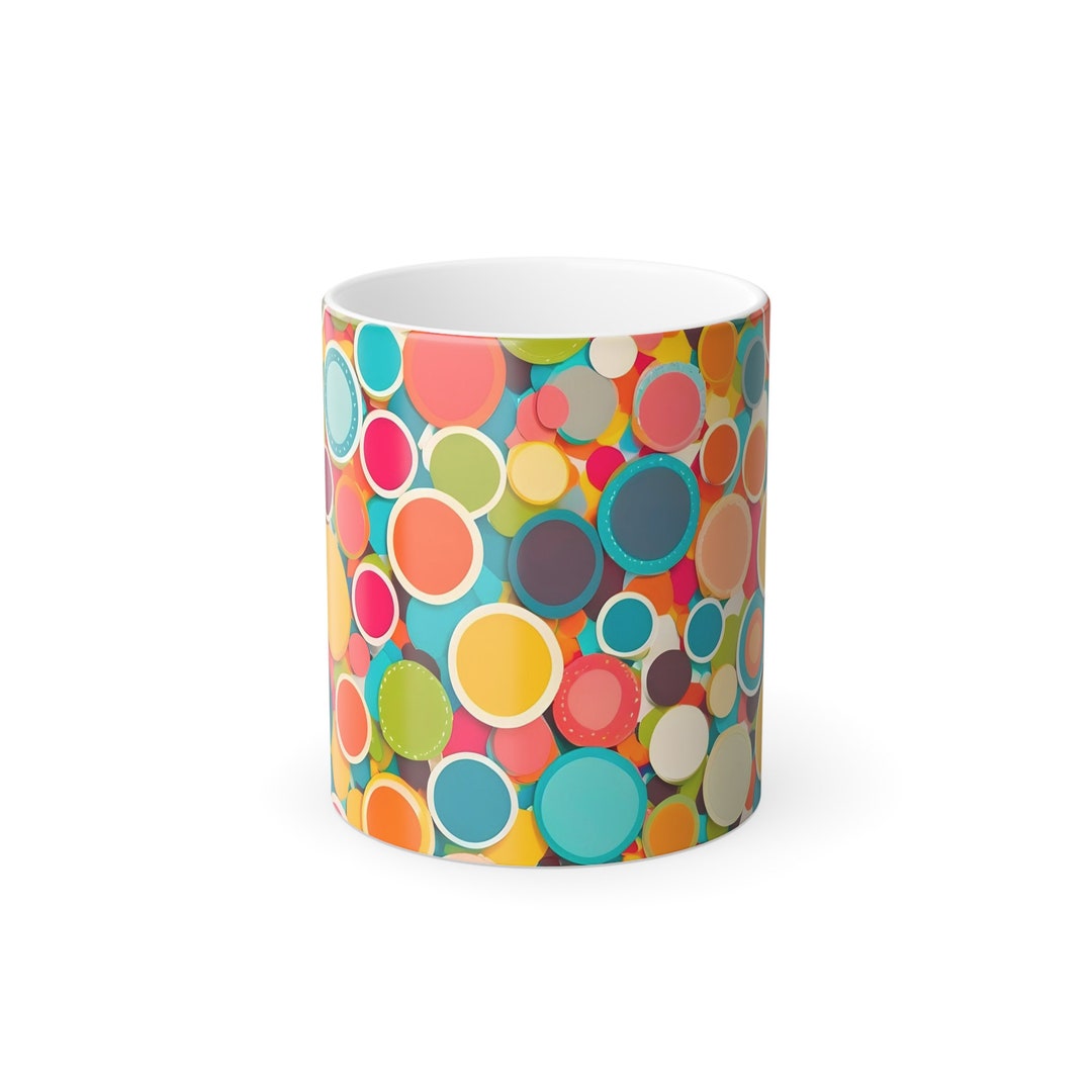 Color Morphing Mug, Circles and Dots, Morning Mood Lifter, 11oz, Gift ...