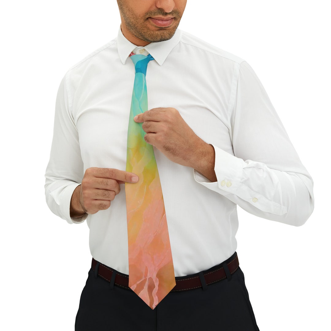 Men's Necktie, Acrylic Pour Tie Dye 3, Bold Modern Fashion, Gift for ...