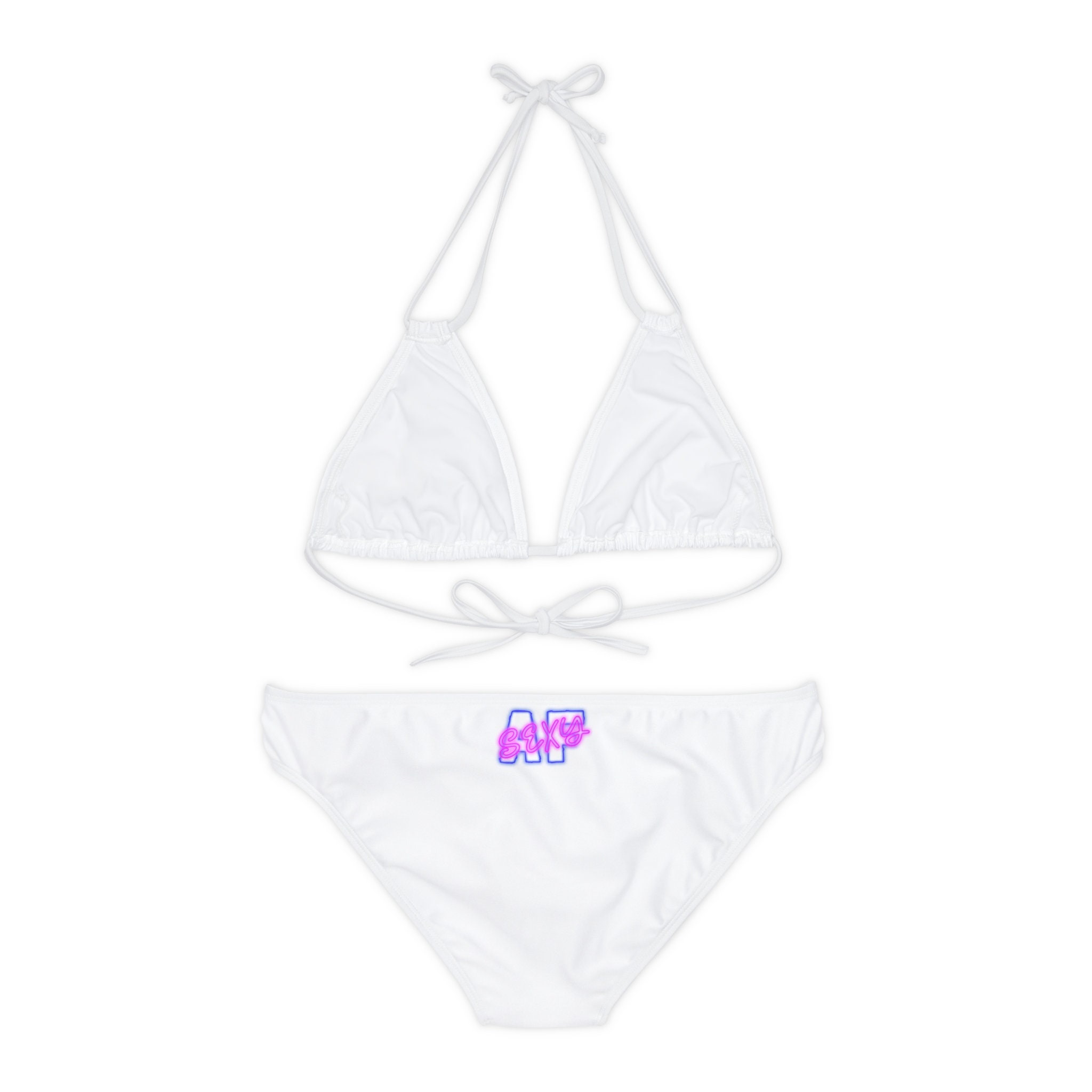 Sexyaf Radiant Elegance: Plain White String Bikini Set - Etsy