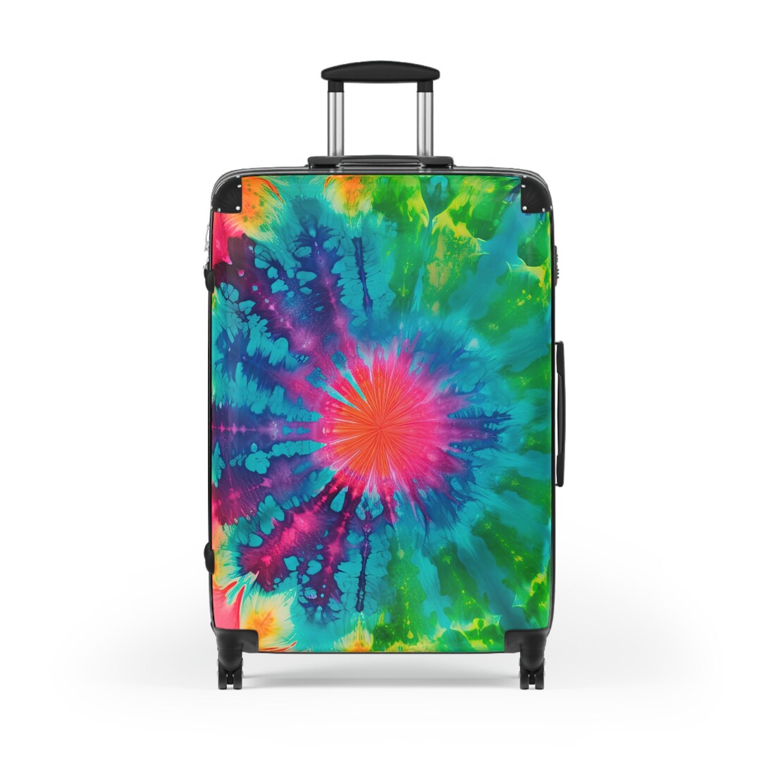 Suitcase, Tie Dye 2, Unique Colorful Luggage, Durable Travel Case ...