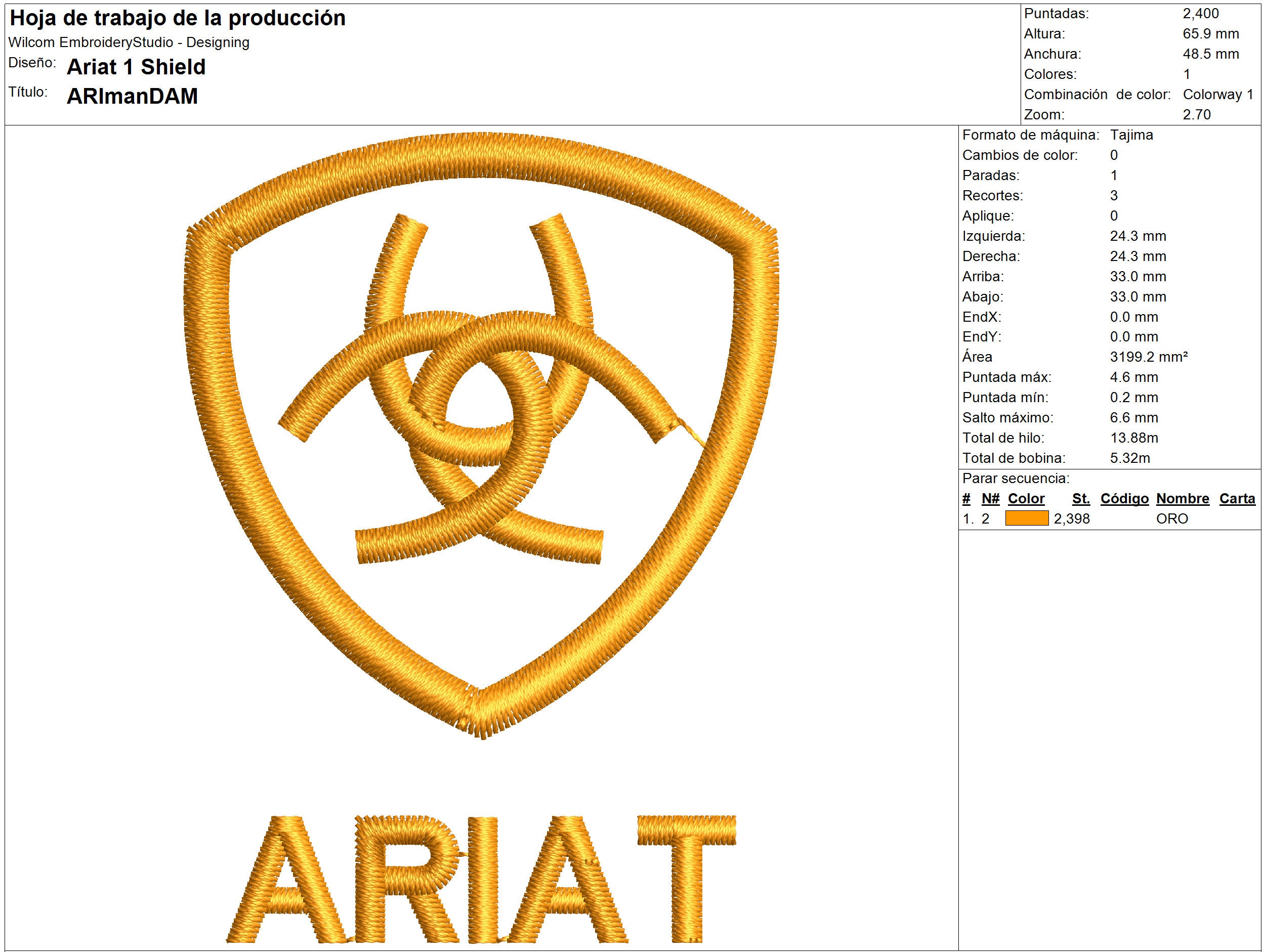 Embroidered Ariat Shield Design - Etsy