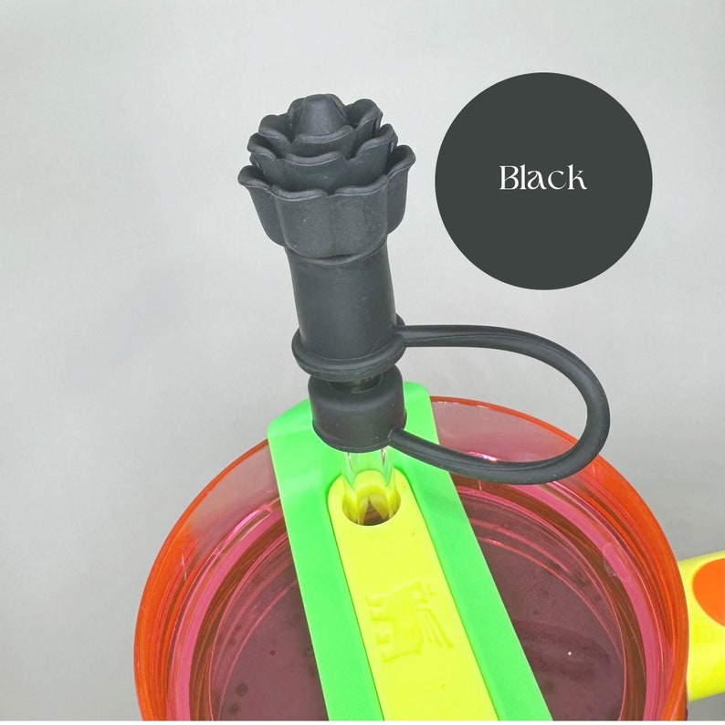 Neon Flower Straw Topper, Reusable Silicone Cap for Stanley Cup - Etsy