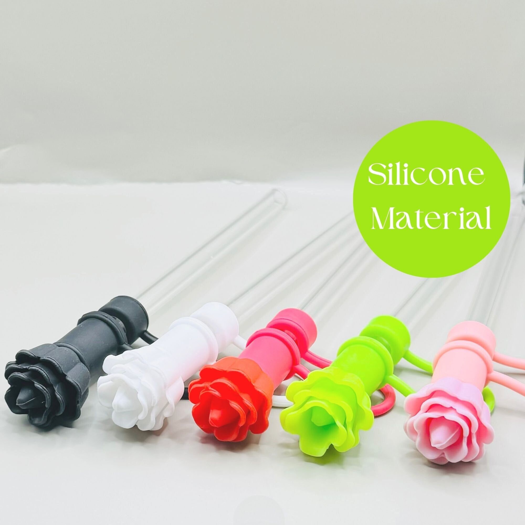 Neon Flower Straw Topper, Reusable Silicone Cap for Stanley Cup - Etsy