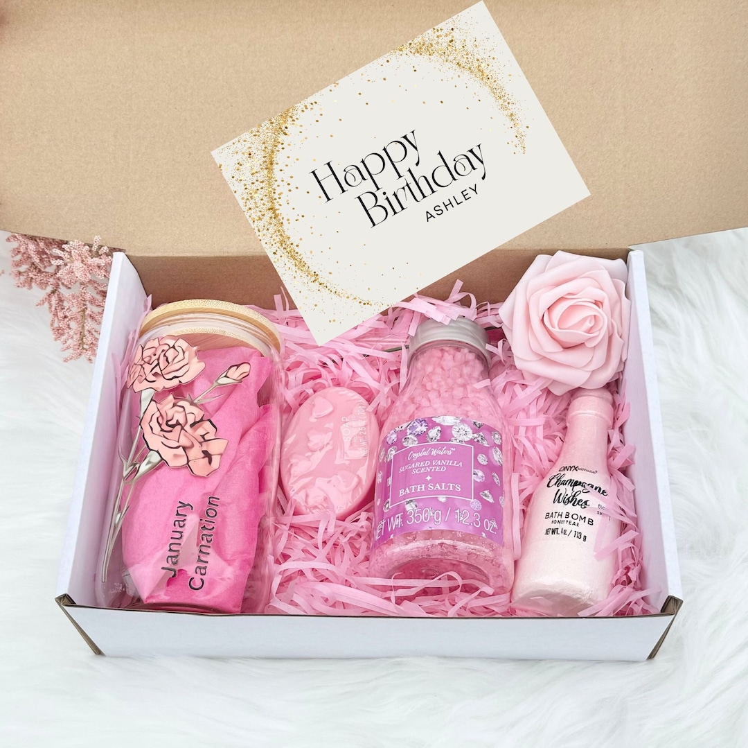 Personalized Gift Box for Teen Spa Gift Set for Women Birth Flower ...