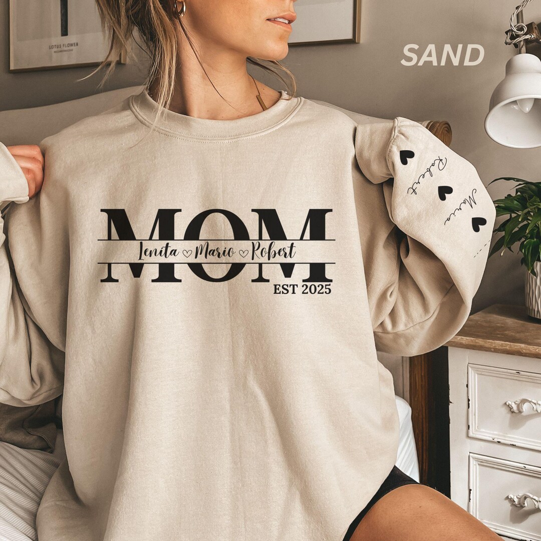 Custom Mom Sweatshirt, Custom Mom and Children Names Sweatshirt, New ...
