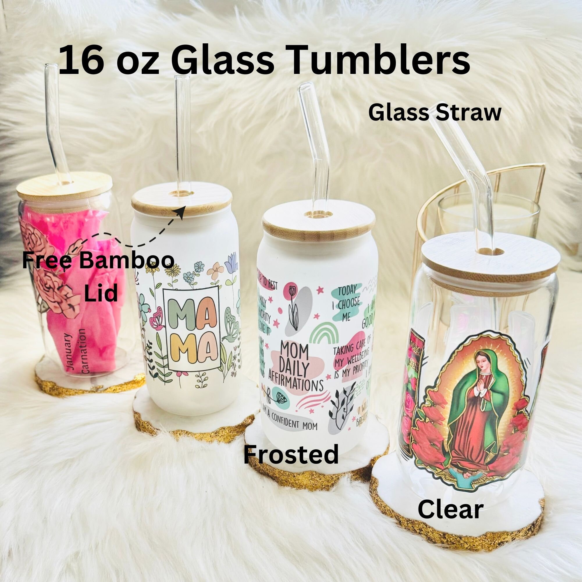 Virgin Mary Glass Coffee Cup Gift for Mom Religious Cup Marian Catholic ...