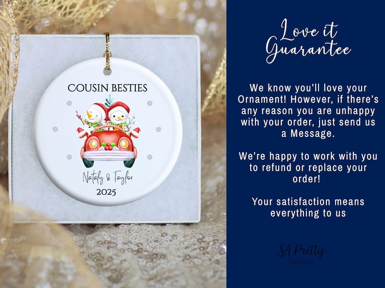 Personalized Cousin Christmas Ornament Gift for Cousin Gifts for Cousin ...