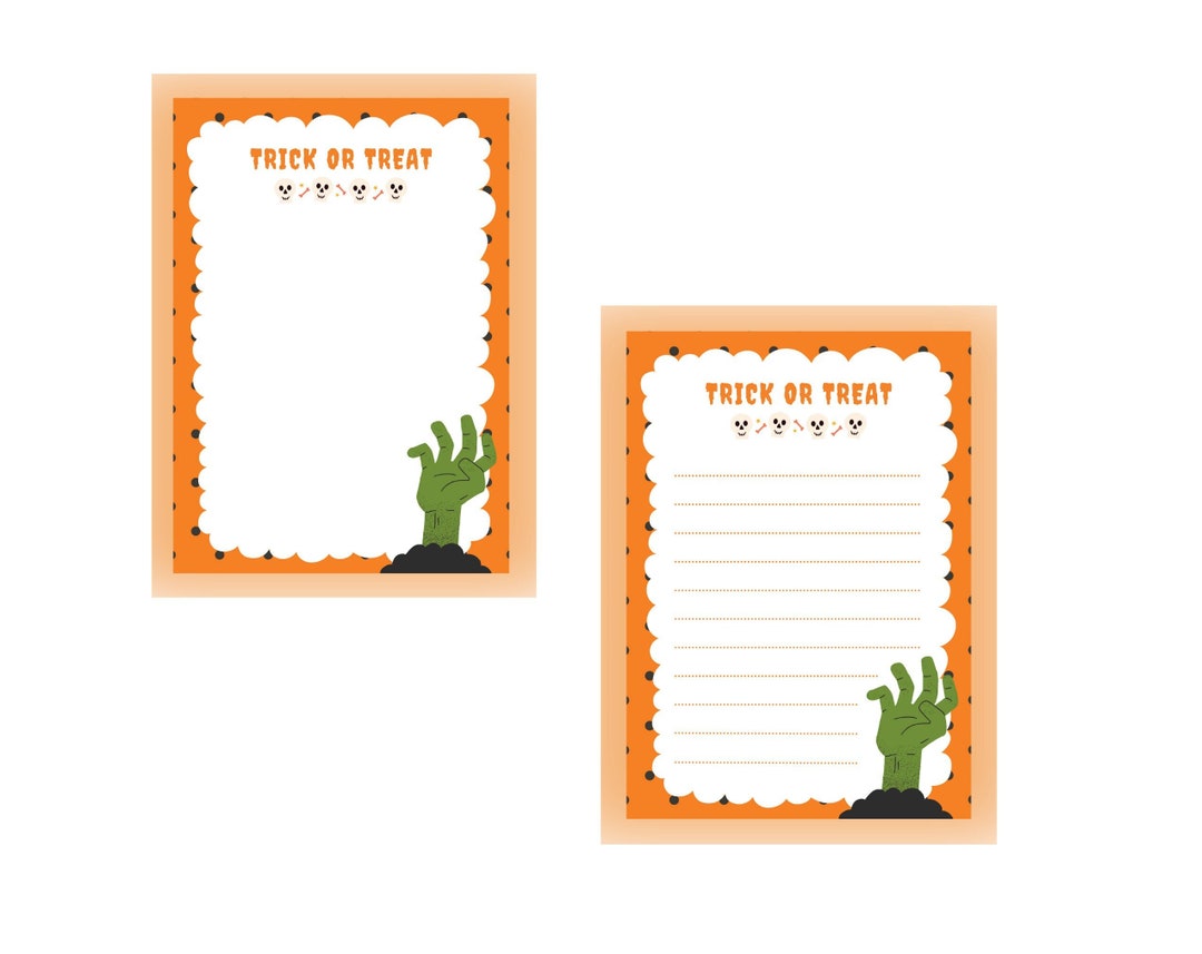 Trick or Treat Halloween Printable Stationery Printable - Etsy