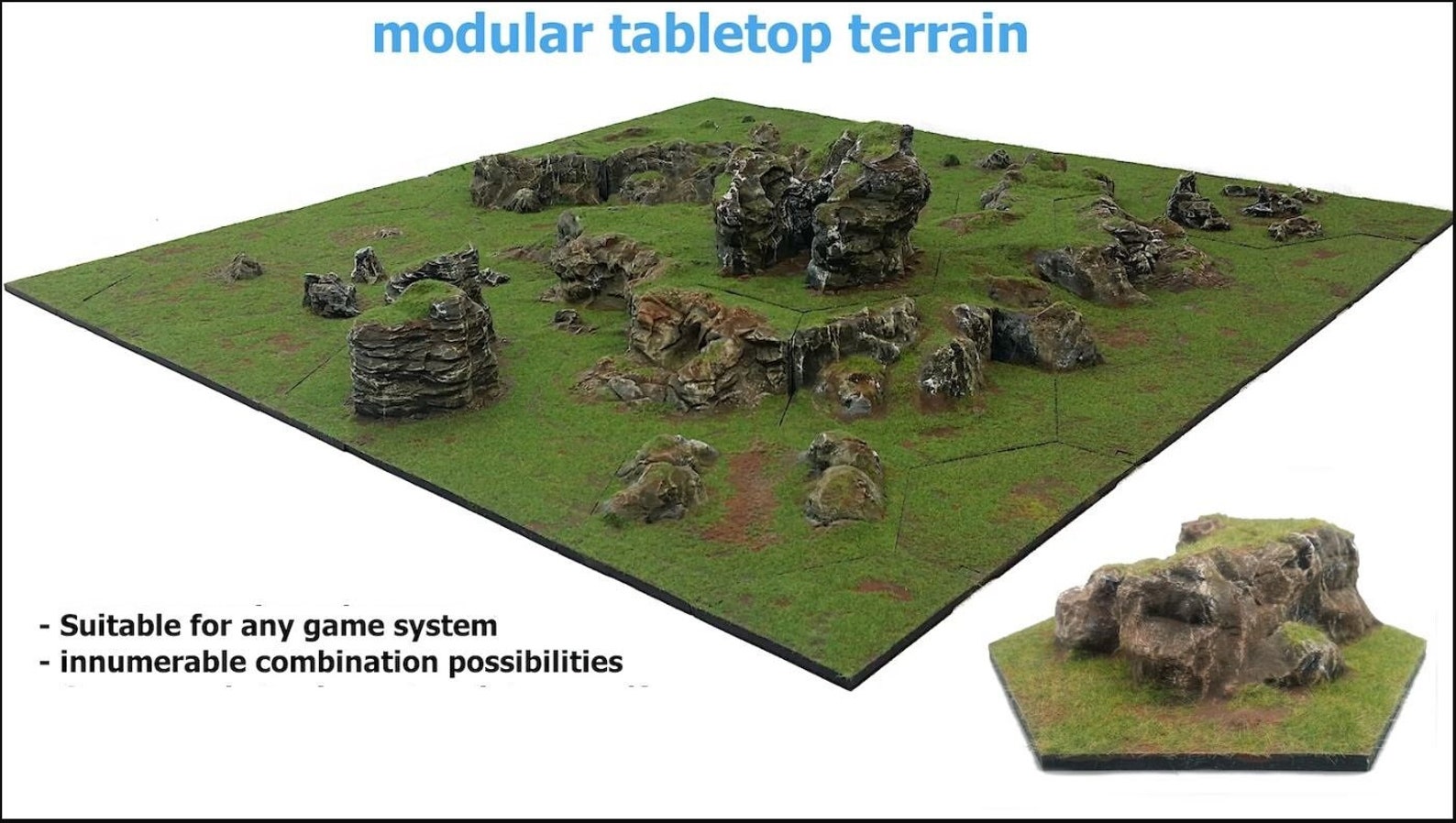 Modular Terrain Tiles: 3D Printed Hex Landscape - Tabletop Games - Etsy