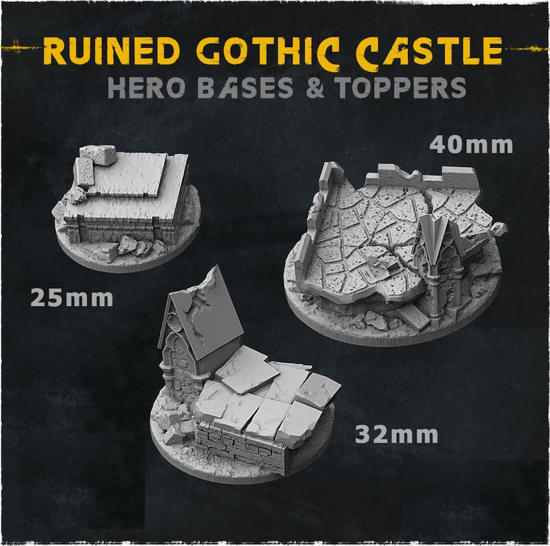 Ruined Gothic Castle Heroic Bases: Tabletop Gaming - Zabavka Workshop ...