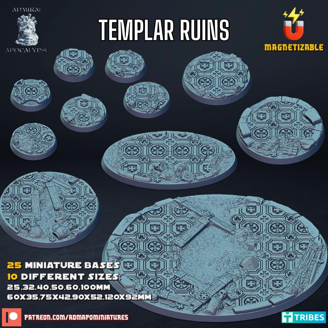 Templar Ruins Bases: Thematic Resin Tabletop Gaming Bases - Etsy