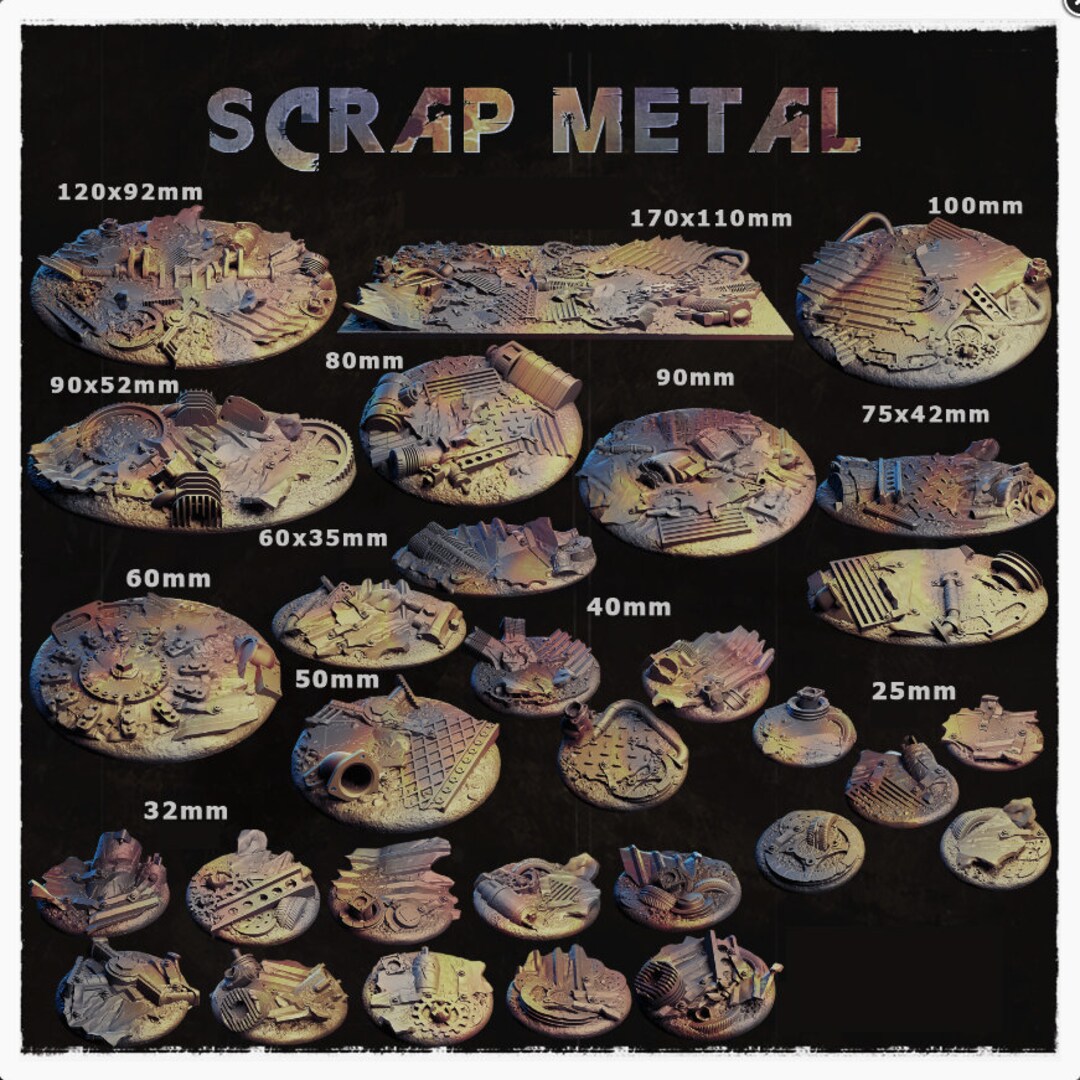 Scrap Metal Miniature Bases: Thematic Tabletop Gaming - Etsy