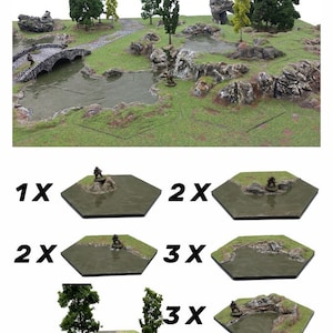 Modular Terrain Tiles: 3D Printed Hex Landscape - Tabletop Games - Etsy