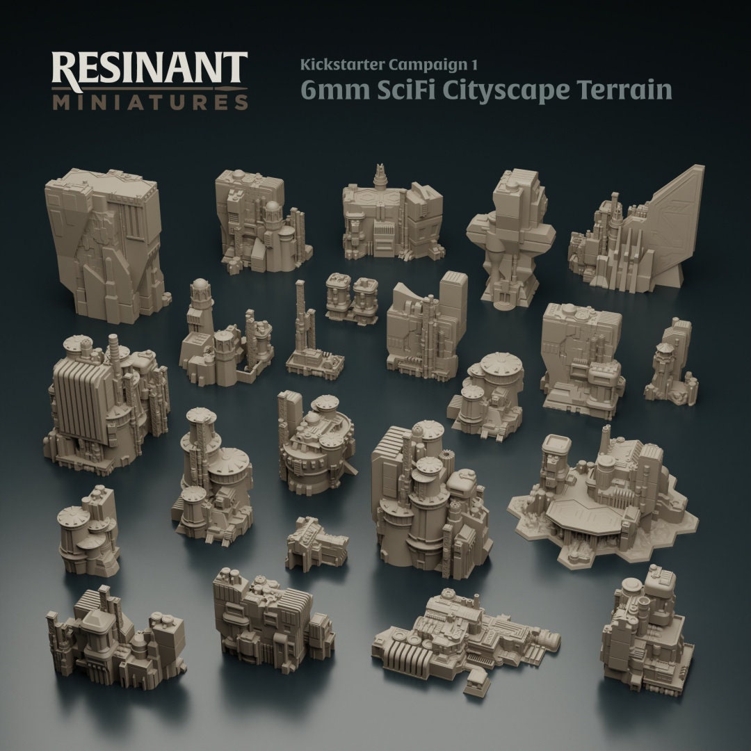 Commercial Complex SET #1 : 6mm Sci-fi Terrain for Tabletop Games Such ...