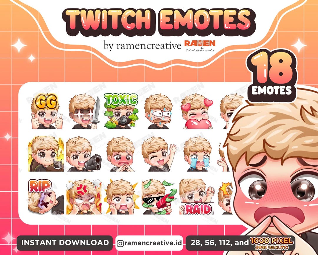 Boy Twitch Emotes , 18 Boy Emotes, Twitch Emotes, Discord Emotes ...