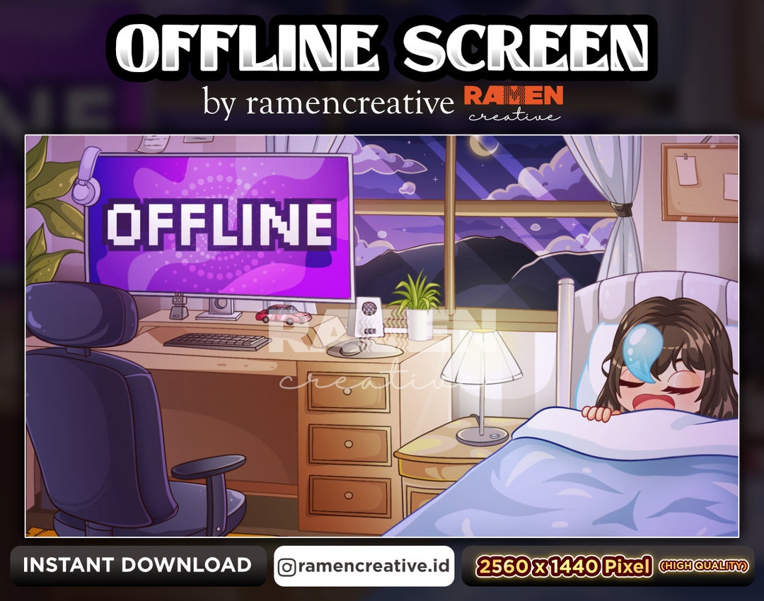 Twitch Offline Screen, Girl Twitch Offline Screen , Offline Scene, Twitch Graphics, Streamer ...