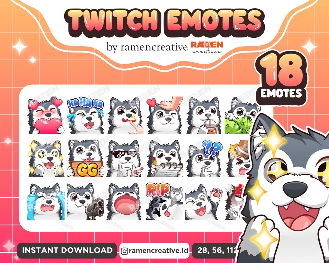 Wolf Twitch Emotes , 18 Wolf Emotes, Twitch Emotes, Discord Emotes ...