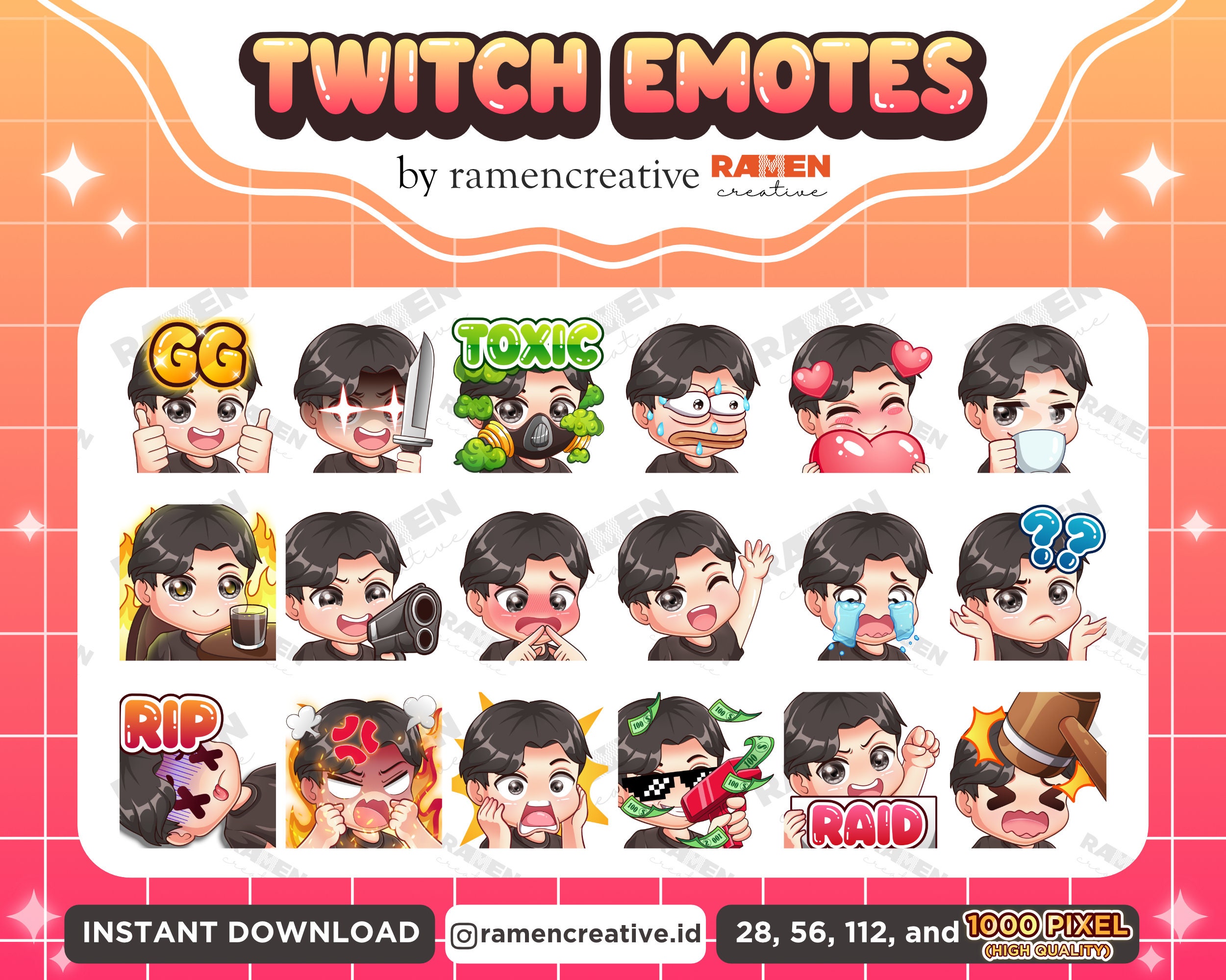 Boy Twitch Emotes , 18 Boy Emotes, Twitch Emotes, Discord Emotes, Male ...