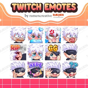 Gojo Satoru Chibi Twitch Emotes: Gojo Satoru Emotes for Twitch/discord ...