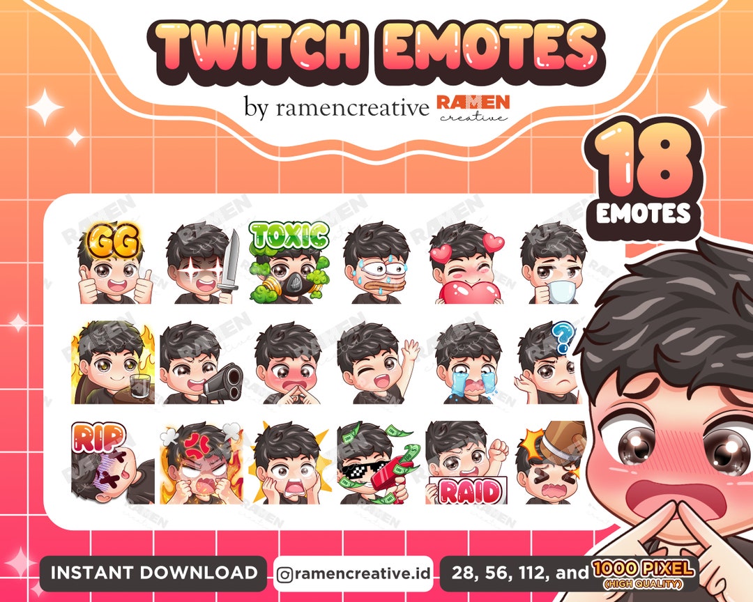 Boy Twitch Emotes , 18 Boy Emotes, Twitch Emotes, Discord Emotes ...