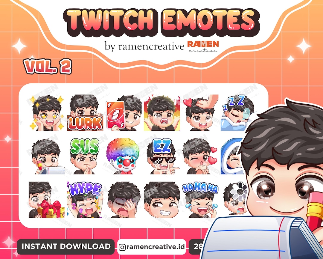 Boy Twitch Emotes Vol. 2, 18 Boy Emotes, Twitch Emotes, Discord Emotes ...