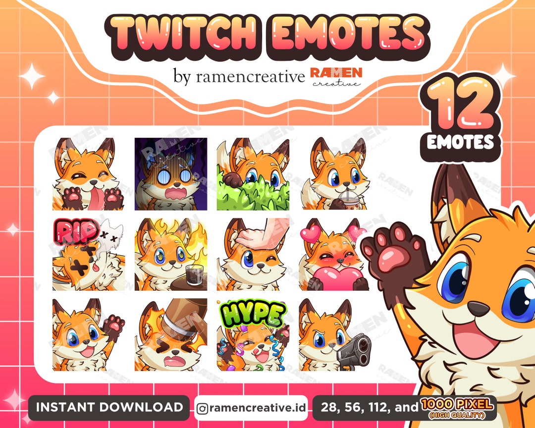 Fox Twitch Emotes 12 Fox Emotes Twitch Emotes Discord Emotes