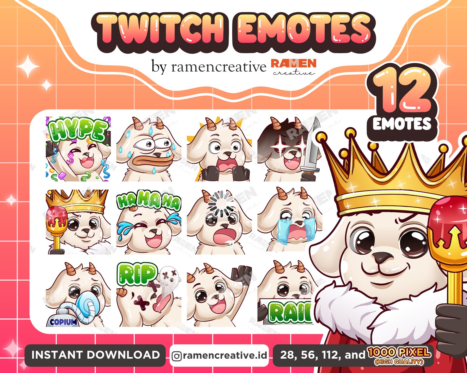 Goat Twitch Emotes , 12 Goat Emotes, Twitch Emotes, Discord Emotes ...