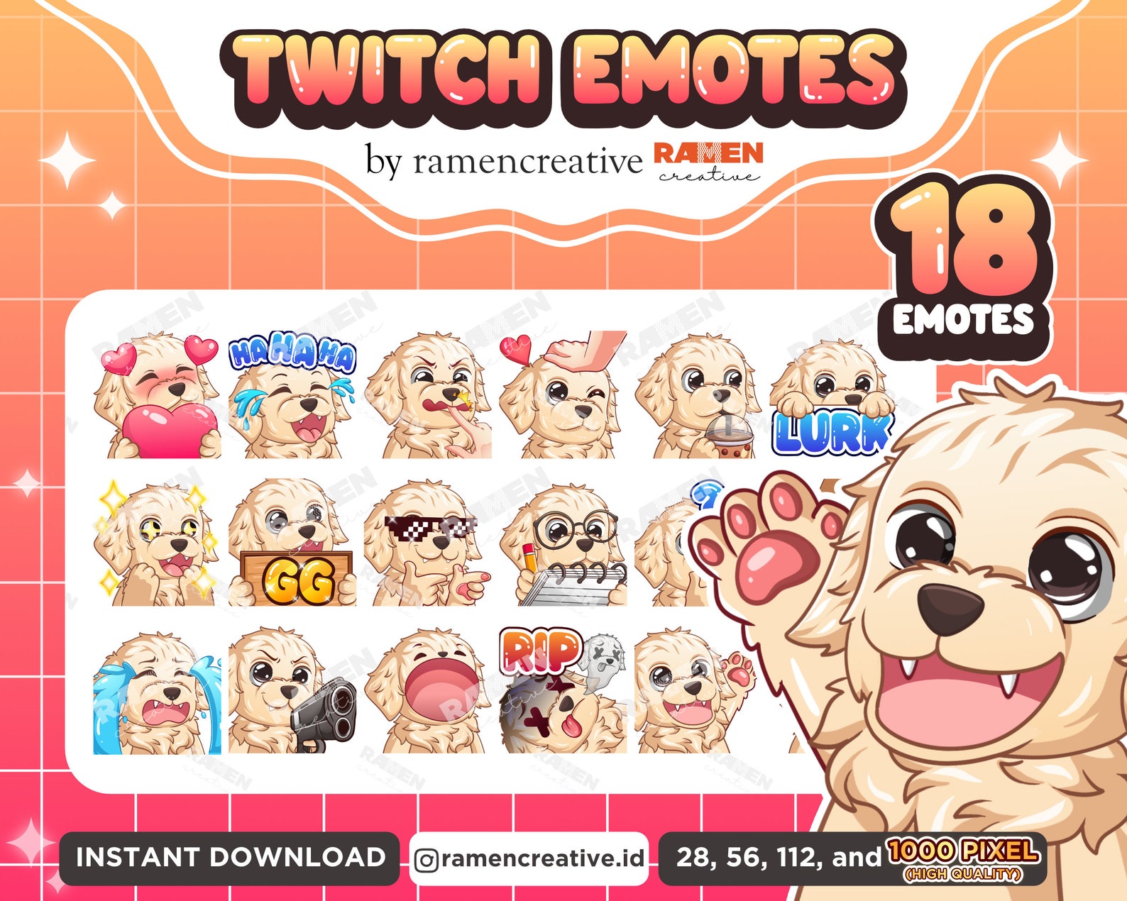 Dog Twitch Emotes , 18 Dog Emotes, Twitch Emotes, Discord Emotes ...
