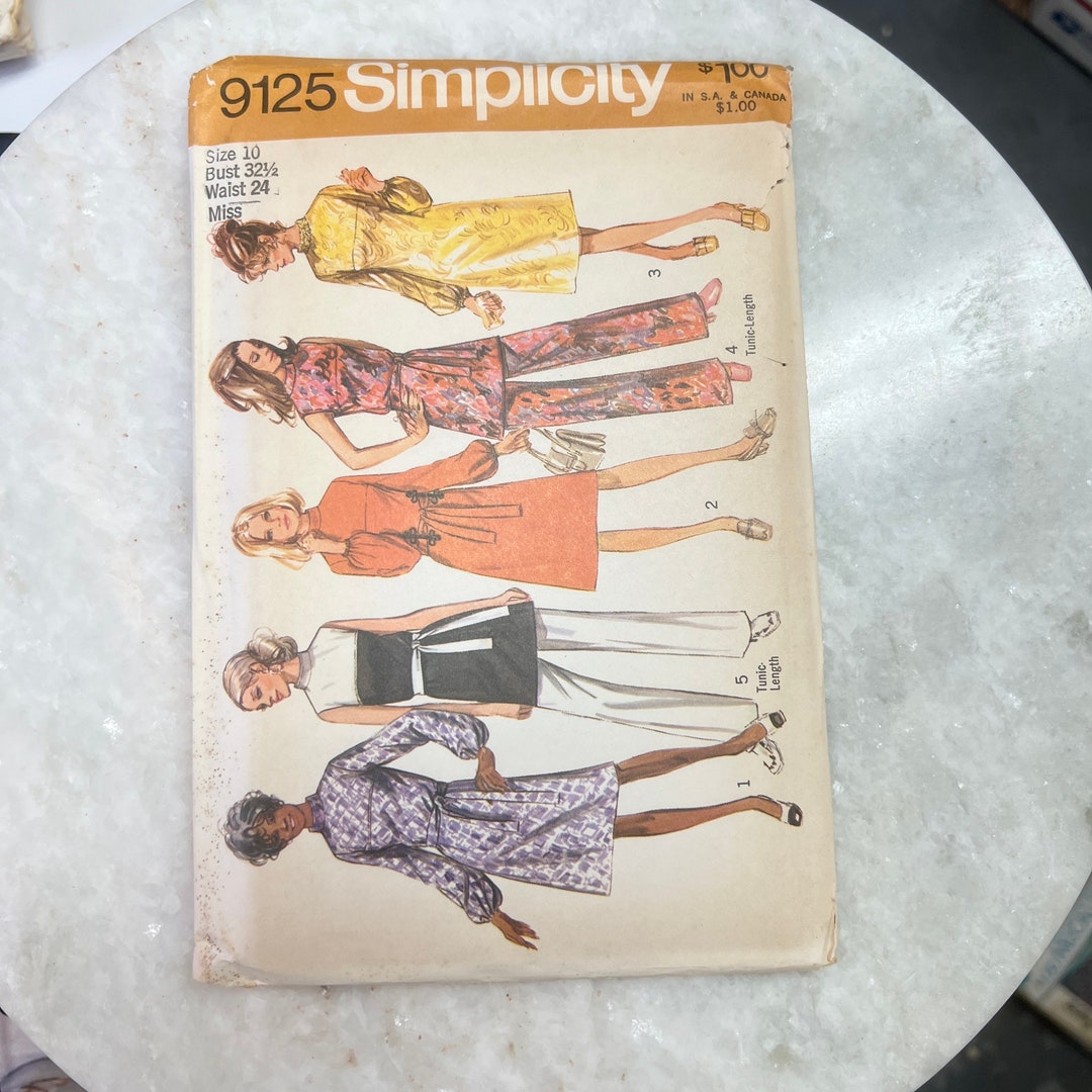 9125 Simplicity 1970 Vintage Pattern Size 10 Misses Uncut Factory ...