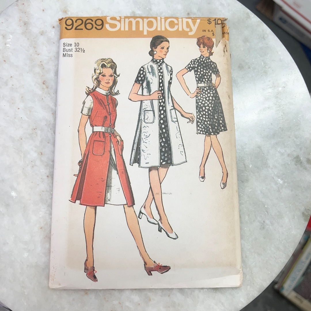 9269 Simplicity 1971 Vintage Pattern Size 10 Misses Uncut Factory ...