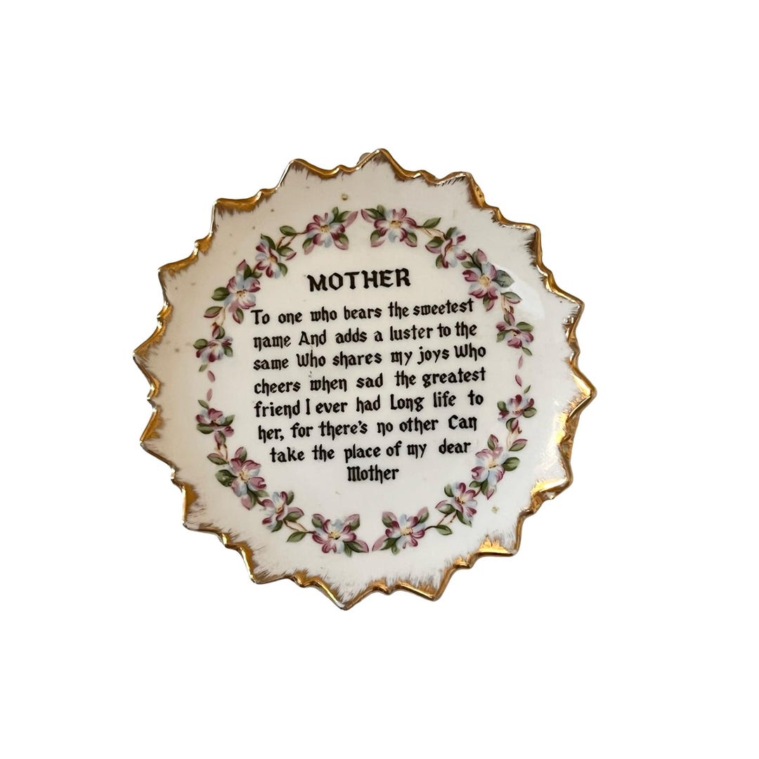 Vintage Mother Quoted Plate, Vintage Mothers Day, Mothers Day Gifts ...
