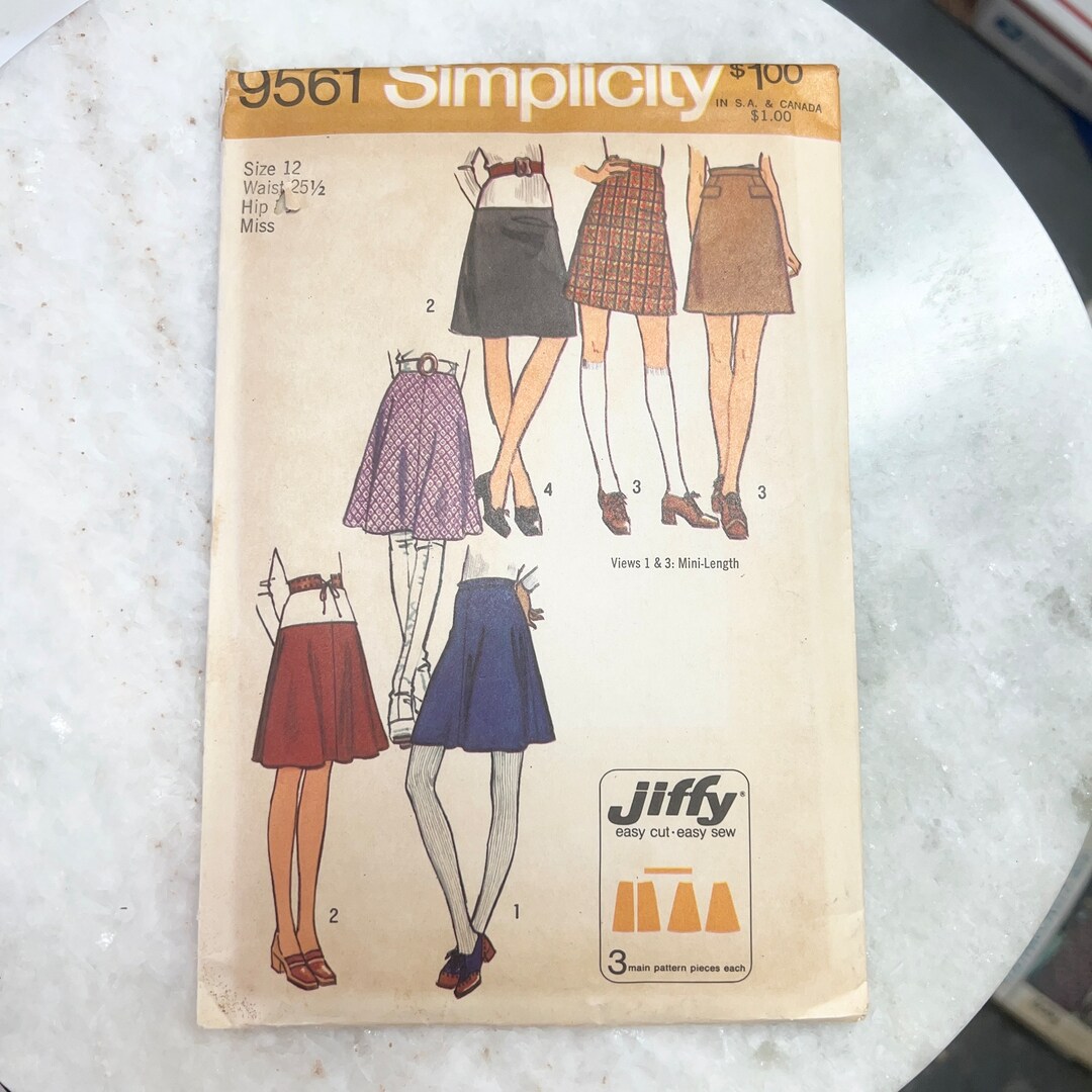 9561 Simplicity 1971 Vintage Pattern Size 12 Misses Uncut Factory ...