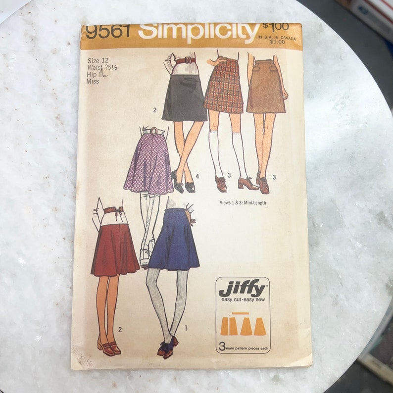 9561 Simplicity 1971 Vintage Pattern Size 12 Misses Uncut Factory ...