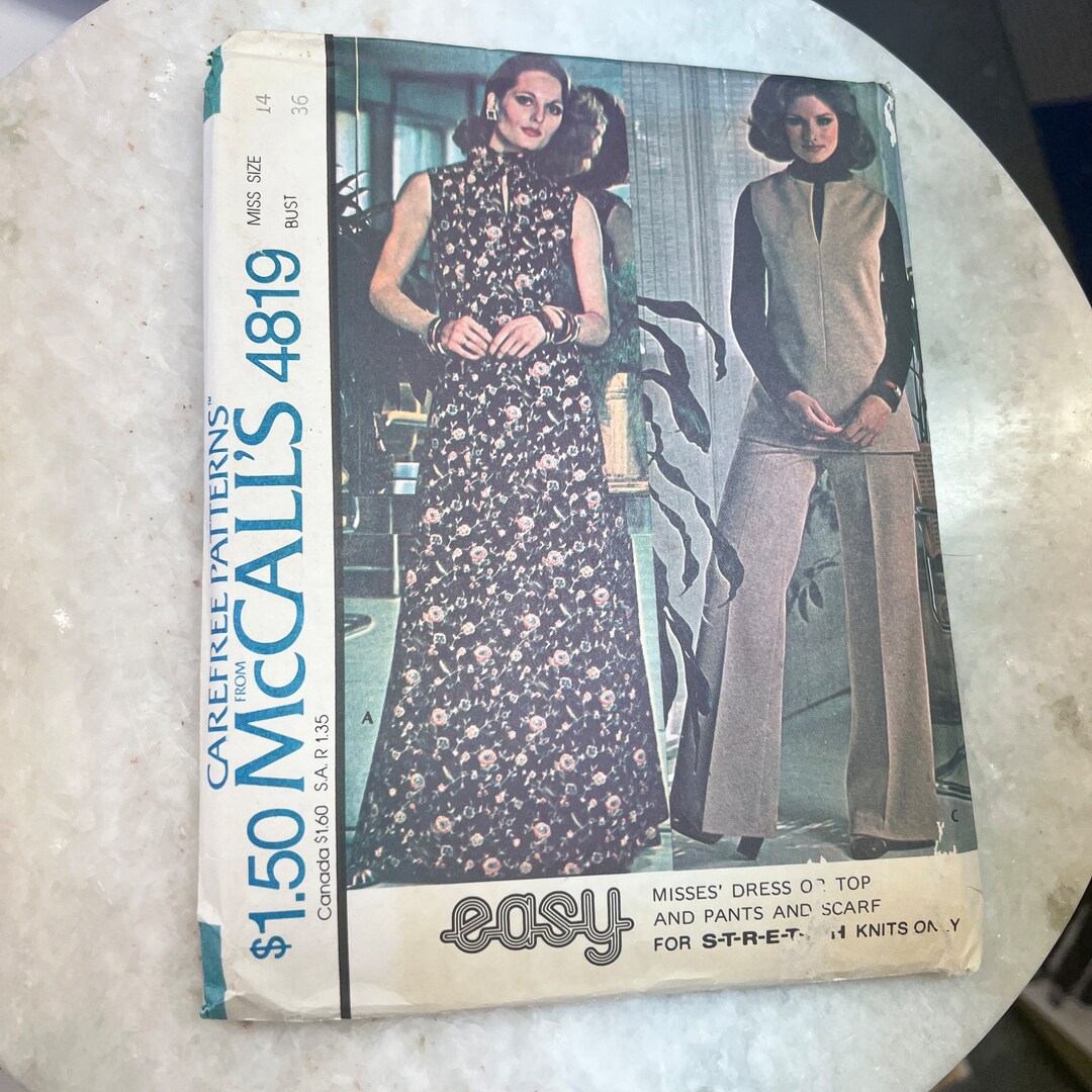 4819 Mccalls 1970 Vintage Pattern Size 14 Misses Uncut Factory - Etsy