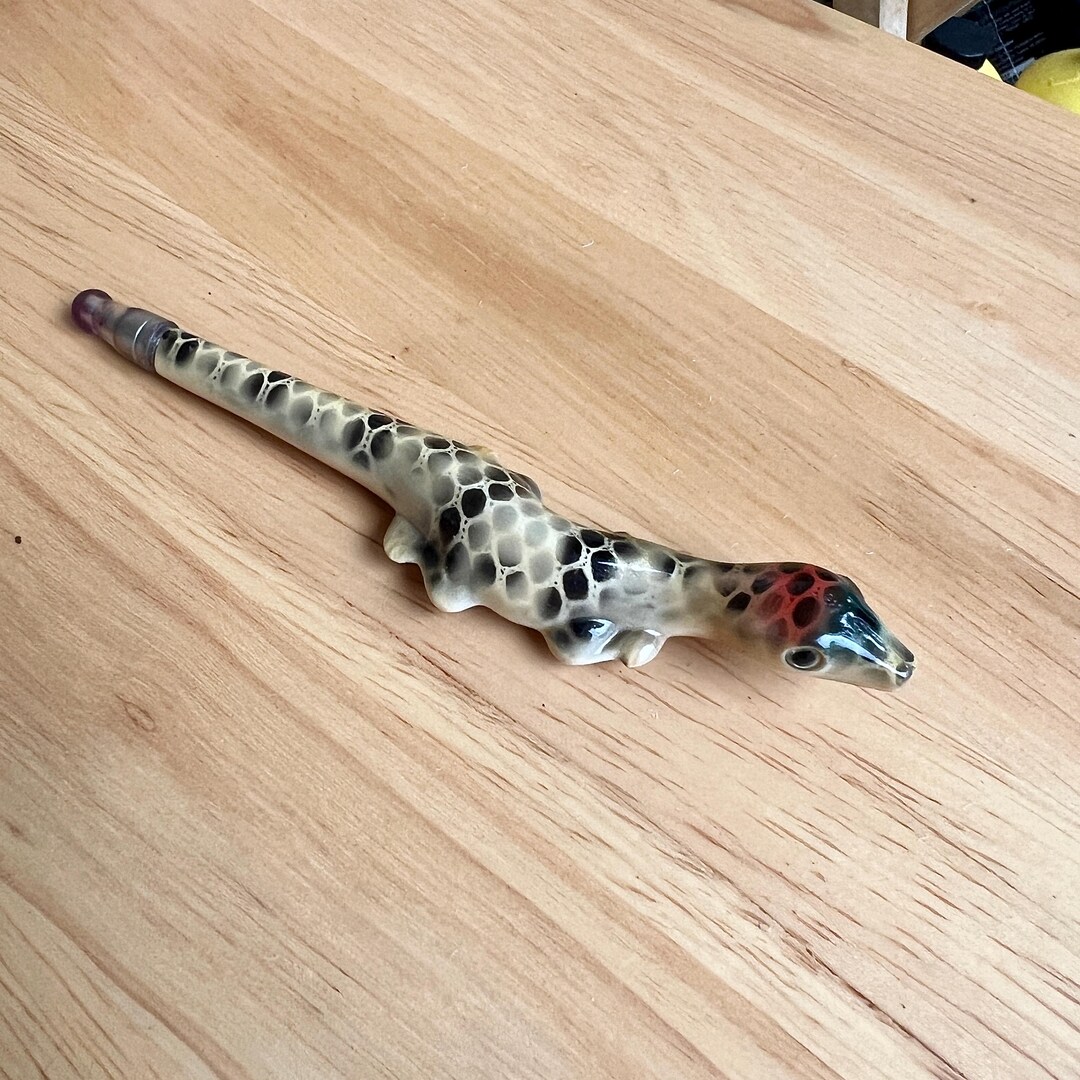 Vintage Ballpoint Pen, Vintage Merangue Pen, Vintage Lizard Decor, Lizard Lover Gifts, Reptile ...