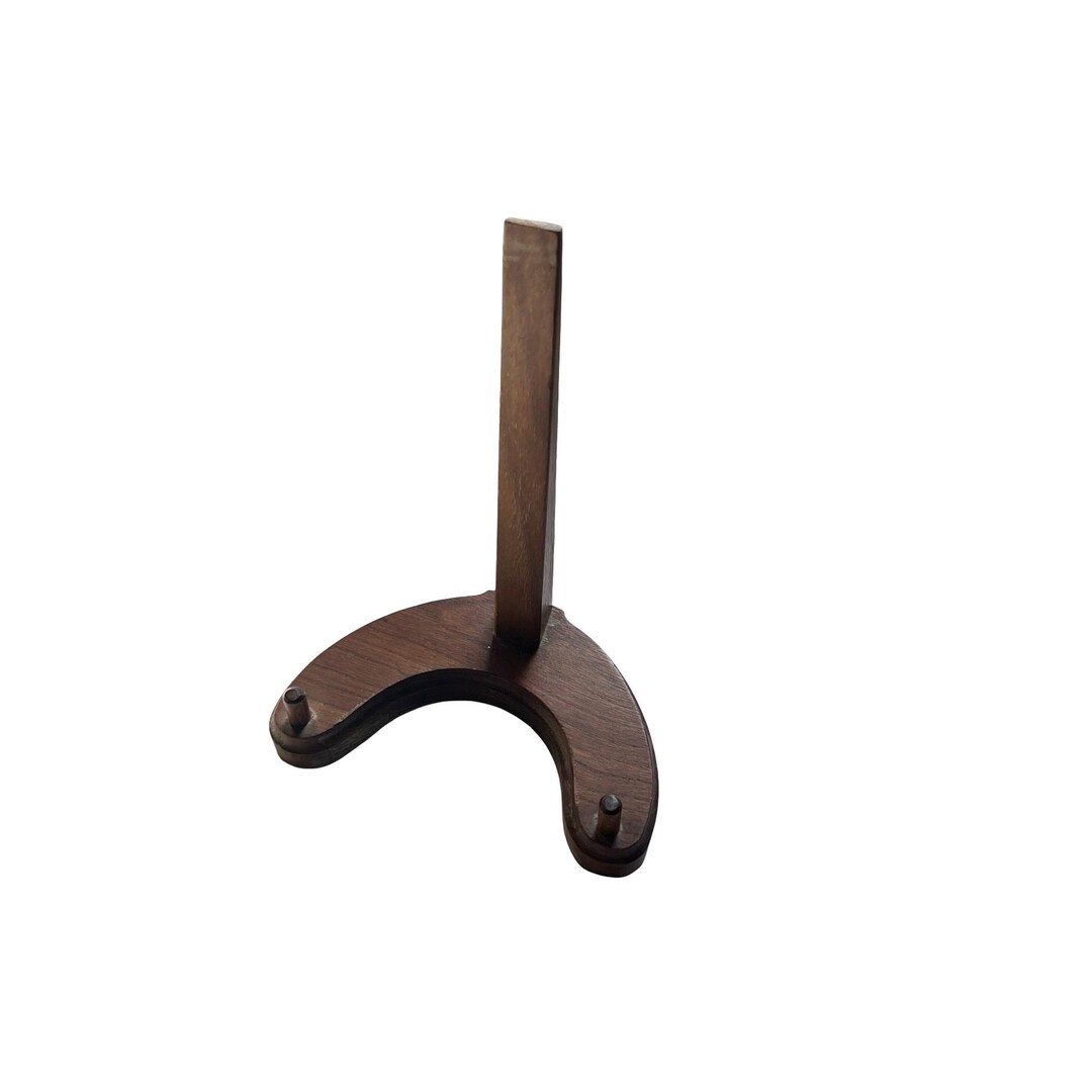 Vintage Walnut Plate Stand, Vintage Plate Stand, Wooden Plate Stand ...