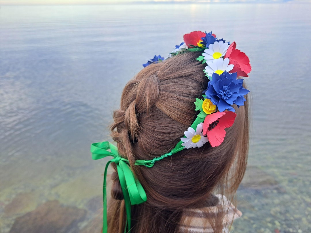 Spring Flowers Crown, Cornflowers Hair Wreath, Floral Crown, Flower ...