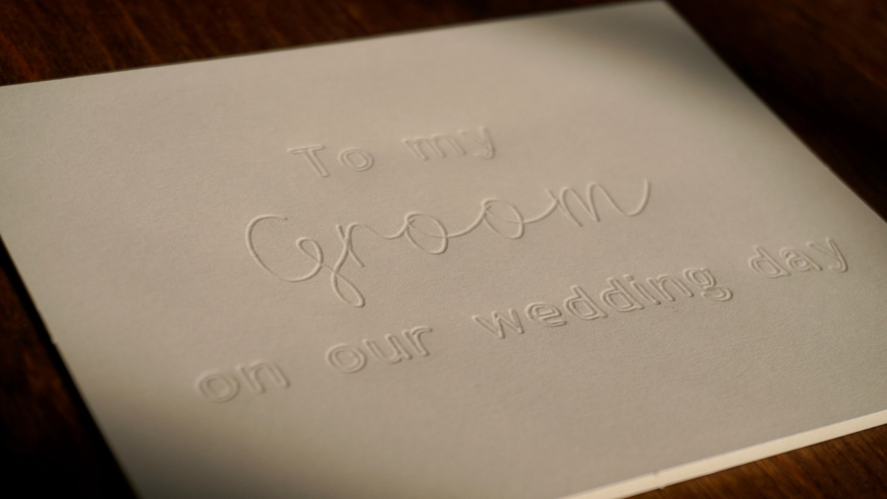 Groom Letter Letter to My Groom Card Debossed Imprinted minimalist - Etsy